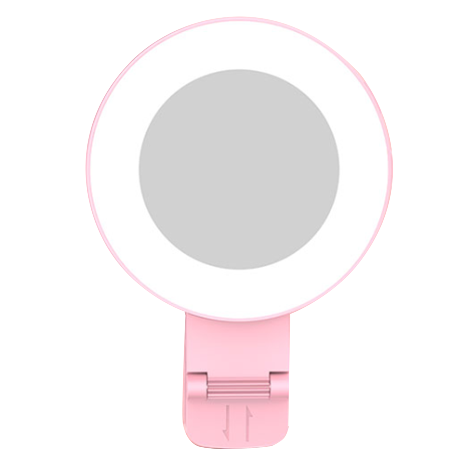 Кольцевой свет R09 для селфи, клепоно-фиксируемый, портативный, с зеркалом, для задней камеры, 180° поворот, 3 режима освещения, 3 уровня яркости, встроенная литиевая батарея 200mAh, материал ABS + силикон, порт USB Type-C, вес 56g