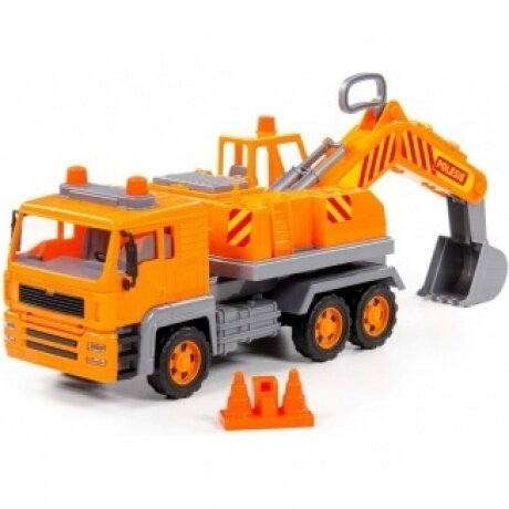 Алмаз, автомобиль-экскаватор №2 инерционный (в сеточке)