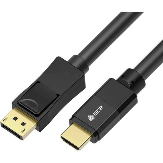 Greenconnect GCR-55527 GCR PRO Кабель-переходник PROF 2.0m DisplayPort > HDMI, M/M, Ultra HD 4K, 60Hz, черный, 3Х экран
