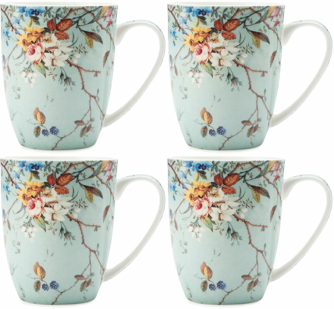 Набор из 4 кружек Maxwell & Williams Уильям Килбурн 400 мл, костяной фарфор, чашки для чая и кофе 4 шт