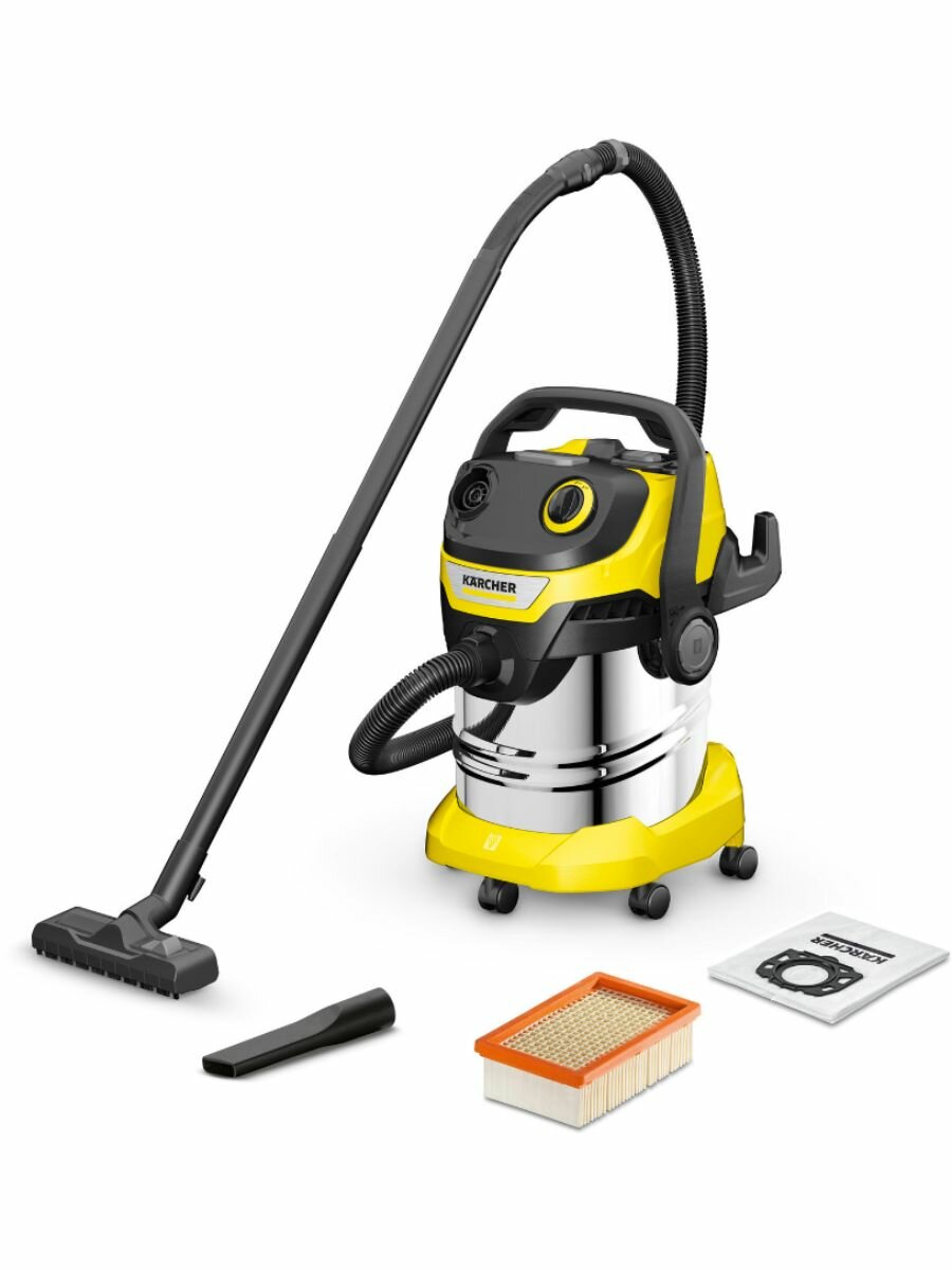 Пылесос Karcher WD5S V-25, 25 л, сухой и влажный, мощность всасывания 260 Вт