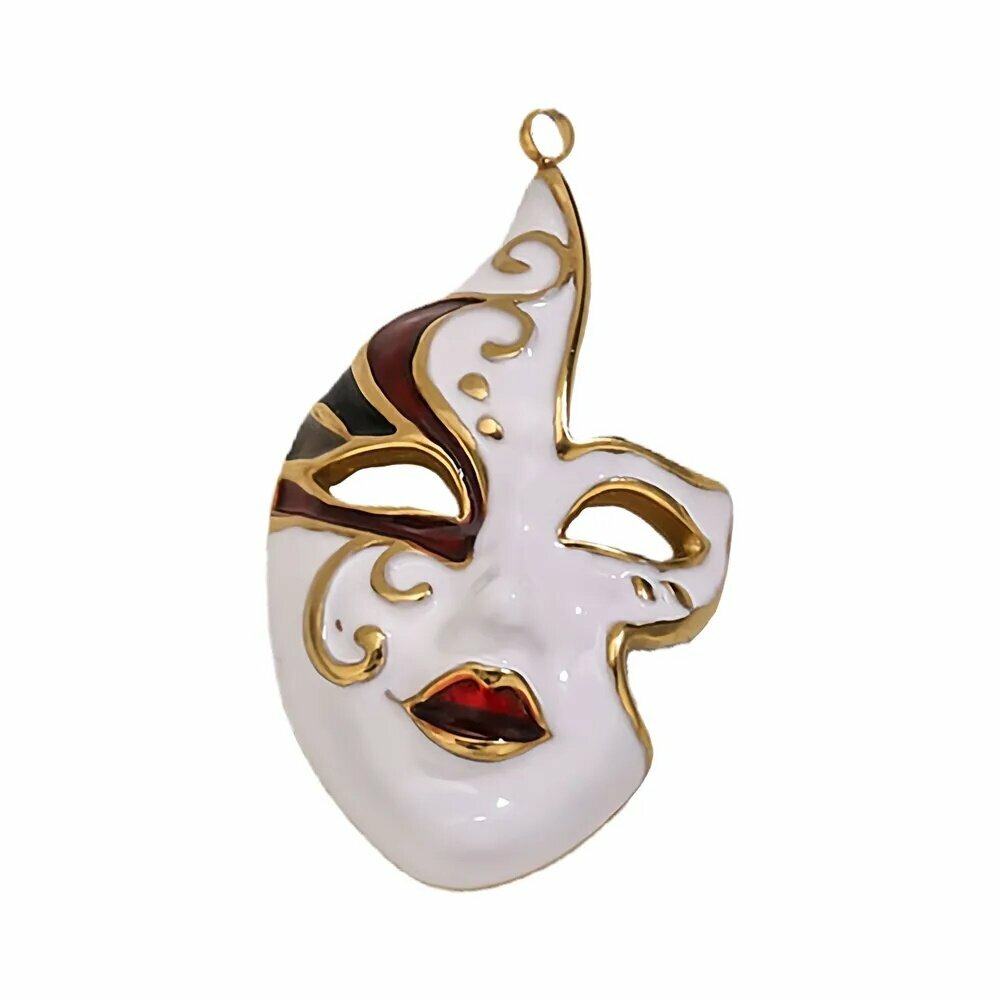 Элегантный металлический кулон с театральной маской для дизайна ожерелий