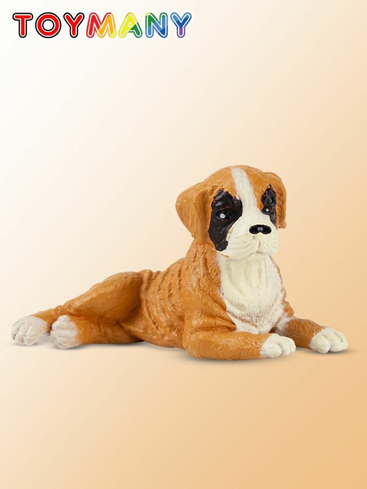 Toymany фигурка домашнего животного, Мини-Лежащий щенок боксера, 45X20X23mm