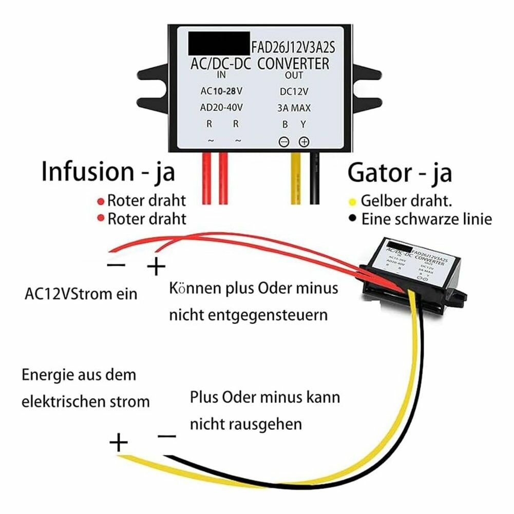 Преобразователь переменного тока в постоянный ток AC 12V (10-28V) в DC 12VIP68