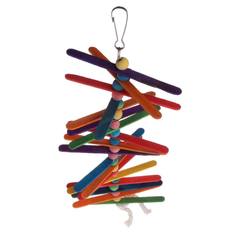 Игрушка-птица, Рвущая Жевательную Игрушку для Зубов, Деревянное Фруктовое Мороженое, Клетка, Подвесная Игрушка На Веревочке, Домашнее Животное, Скрежещущее Зубами, Игрушка, Красочная Радуга