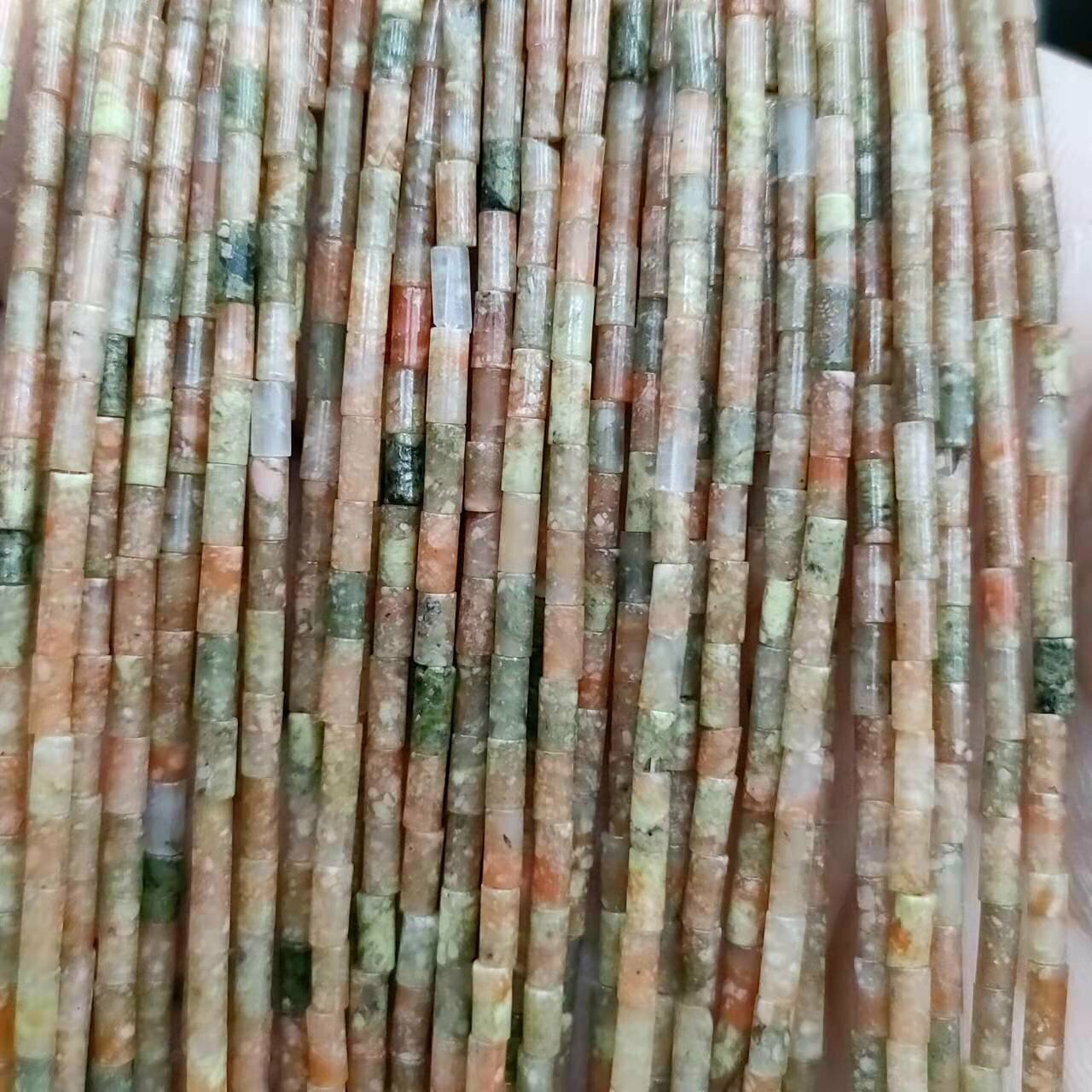 Ювелирные изделия Zhiyue, кристаллические агатовые круглые трубчатые бусины, свободные бусины для DIY, аксессуары для ювелирных изделий, цилиндрические бусины 2x4 мм, прямые поставки от производителя