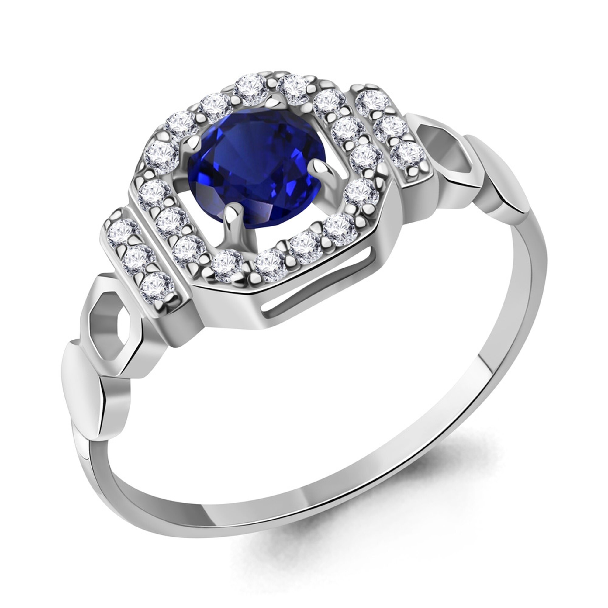 Кольцо, серебро, 925 проба, родирование, фианит