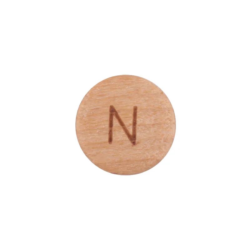 Деревянные бусины N, бук, 10 шт.