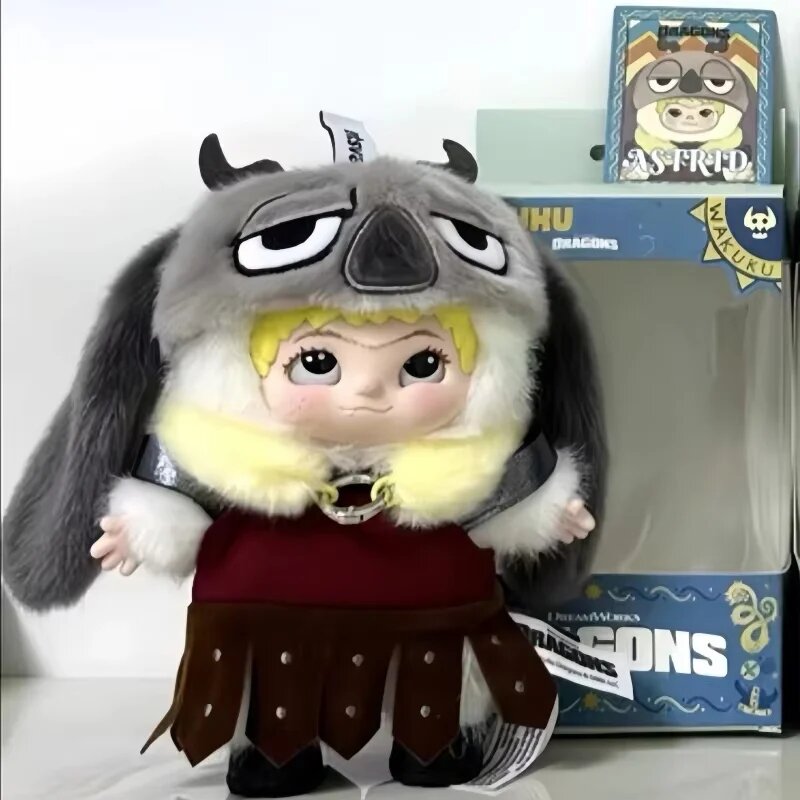 MINISO Wakuku Панда, фигурка серая, Girl B, с коробкой