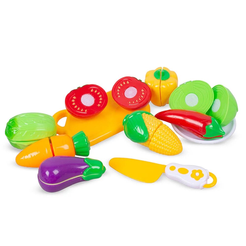Детский игровой набор "Овощи для резки", на липучках, 9 штук