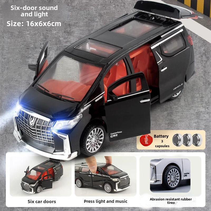 Игрушка для детей автомобиль ELFA car model с светом и музыкой, с открытыми дверьми, мальчик, модель автомобиля, инерционная, имитация делового автомобиля (742 Черный)