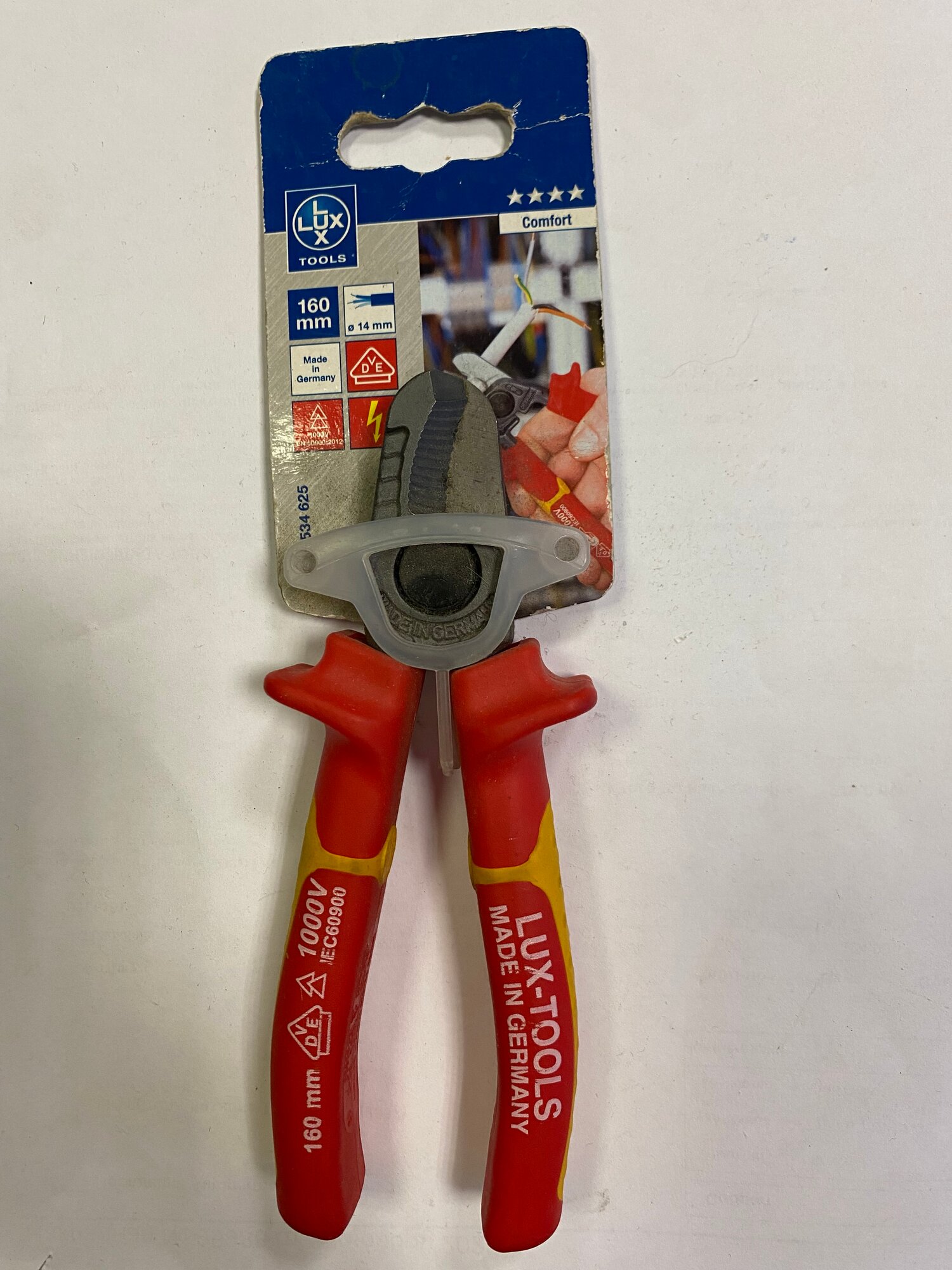 Кабелерез LUX TOOLS диэлектрик. 1000В VDE 160мм, покрытие Crom, рукоятки SoftDripp производство Германия.