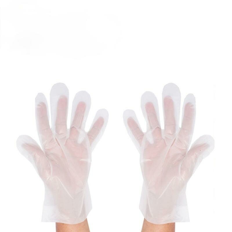 100 шт. одноразовых перчаток для кухни, Белый - середина