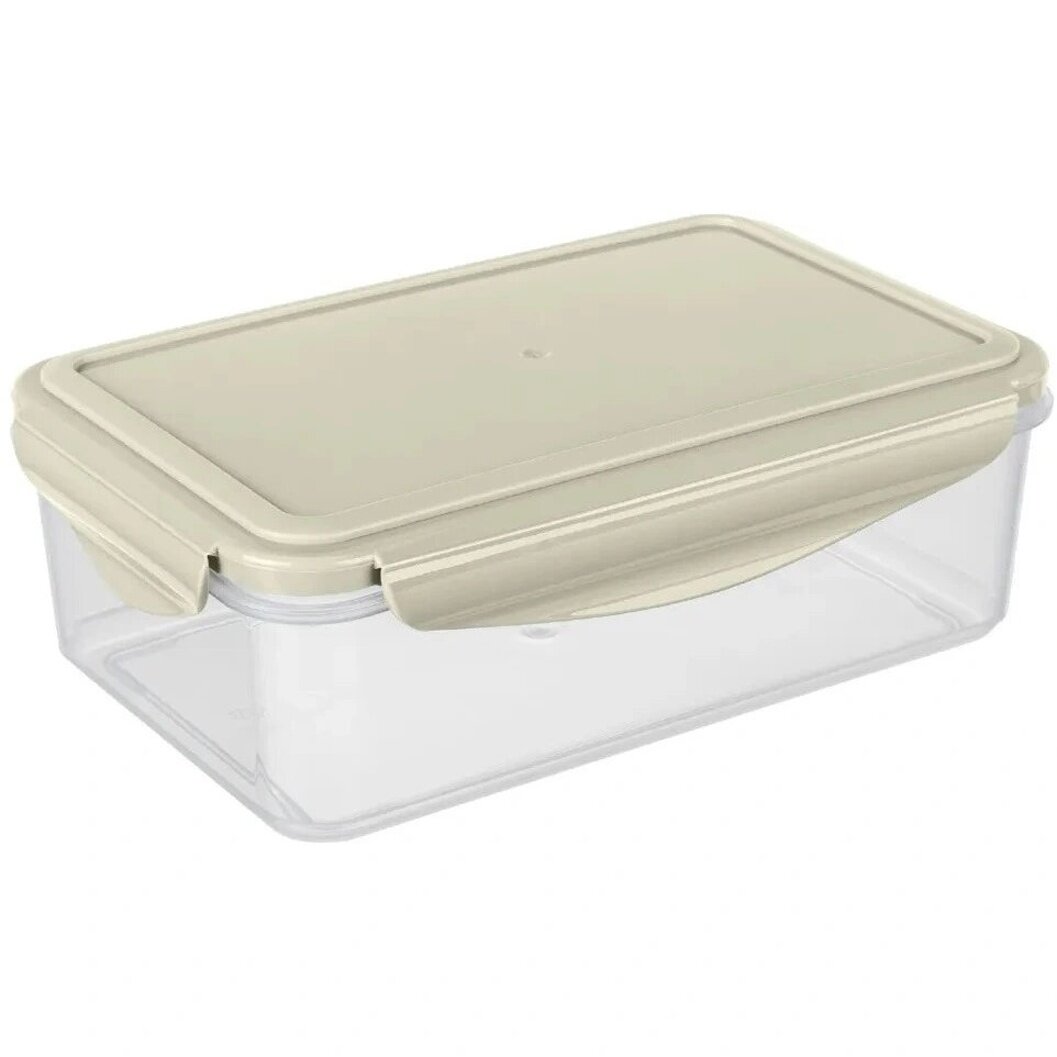 Контейнер для еды прямоугольный 1,1л с герметичной крышкой «Smart lock», светло-серый, для хранения и разогрева