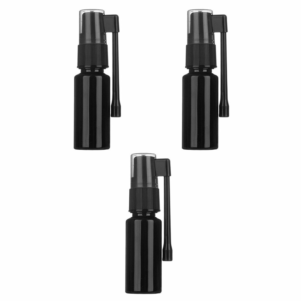 3 черных светонепроницаемых флакона-распылителя - 20 мл