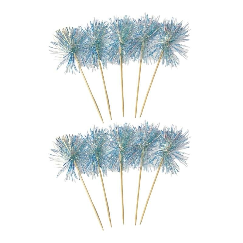 Деревянные шпажки для украшения торта, 10 шт, Синий