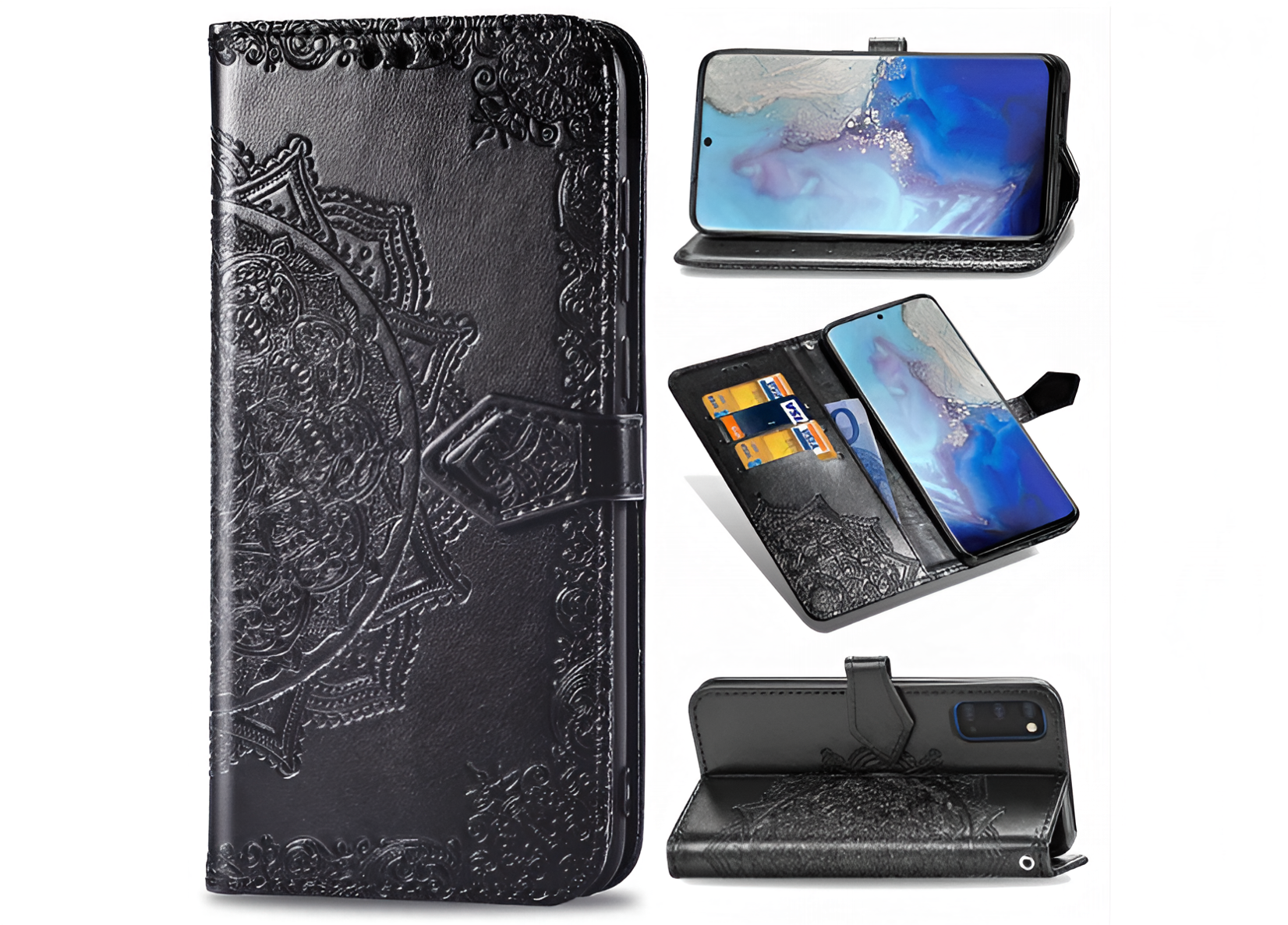 Чехол-книжка MyPads для Samsung Galaxy Note 10 Lite / Note10 Lite SM-N770F черный с красивыми загадочными узорами