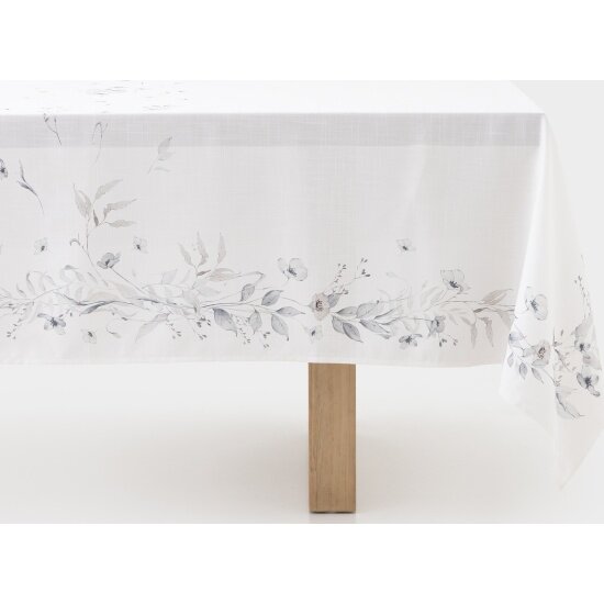 Скатерть Anna Lafarg Flower melody 160х160 см, полиэстер, молочная, Полевые цветы (ANLAF-QFS26-1TCS)