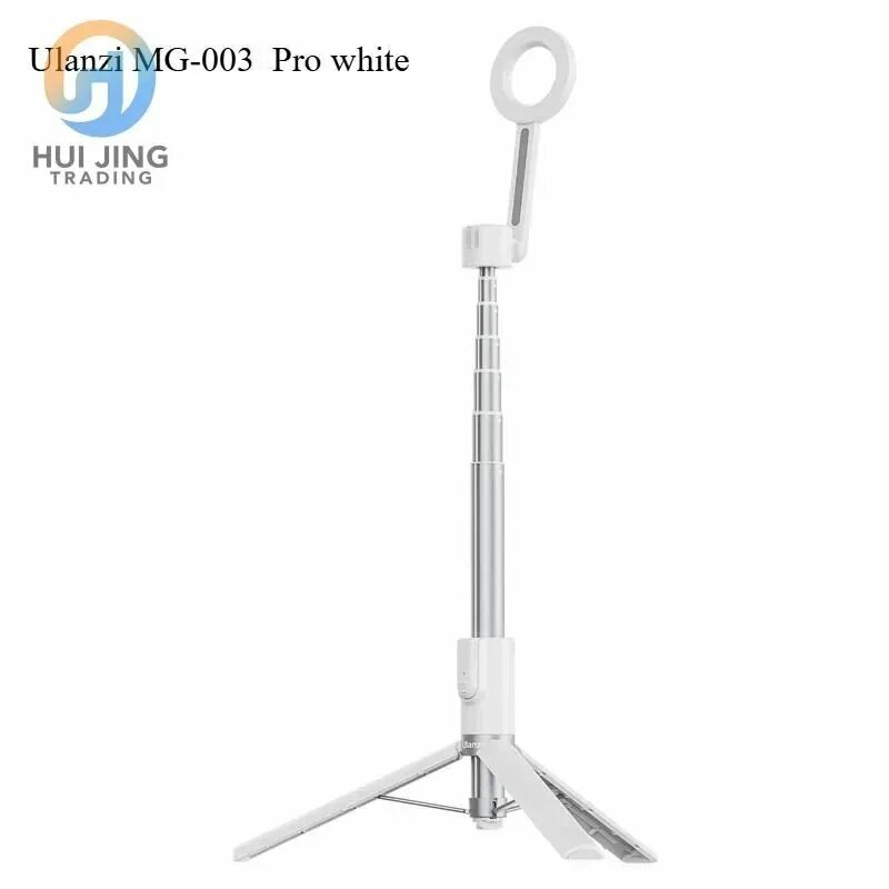 Ulanzi MG-003 Pro white Магнитный штатив для селфи-палки для телефона 1,36 м, выдвижной штатив для селфи для iPhone 15 14 13 12, прямая трансляция видеоблога