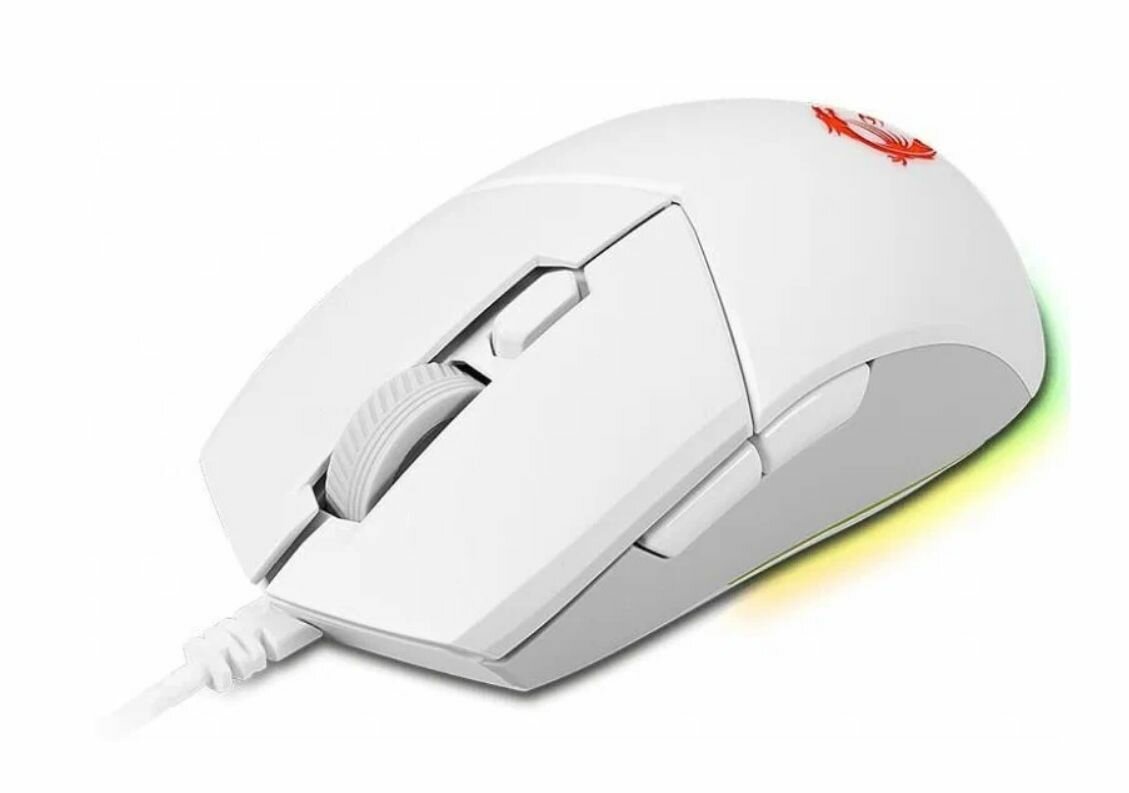 Игровая мышь MSI модель Clutch GM11 белая, датчик: оптический светодиодный, проводная