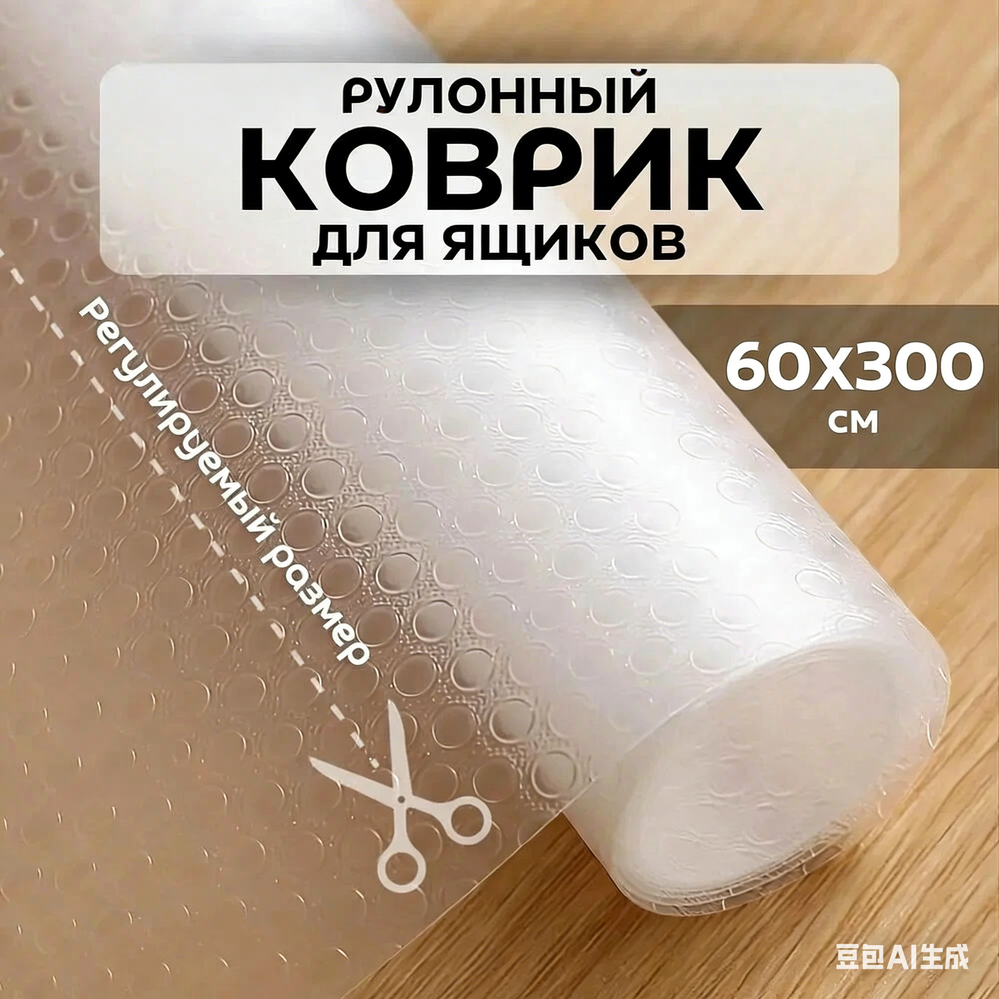 Коврик силиконовый антибактериальный в рулоне 300х60 см