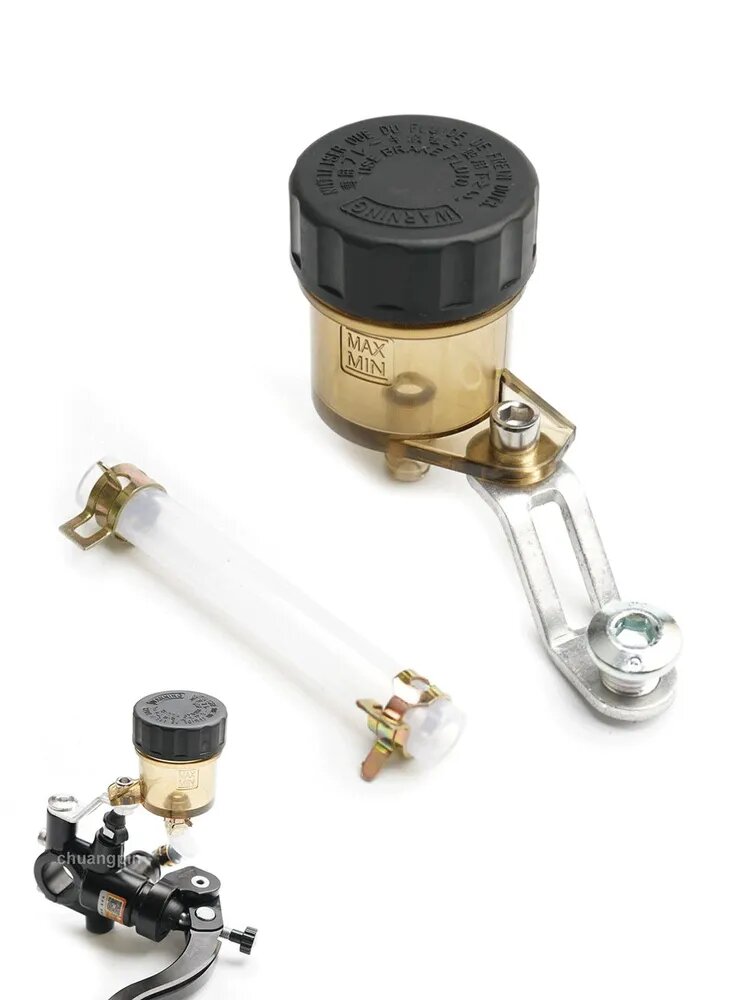 Тормозной бак серый для мотоцикла, мопеда, скутера бачка тормозной жидкости