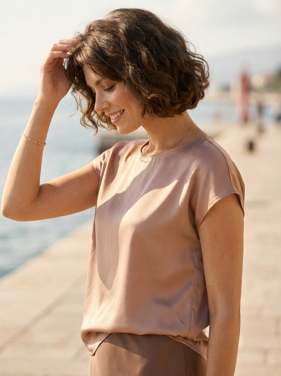 Блуза IHOMELUX, размер 42, карамельный — фото 1