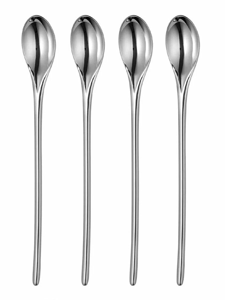 Набор ложек для латте Robert Welch Bud 4 шт, нержавеющая сталь, зеркальная полировка