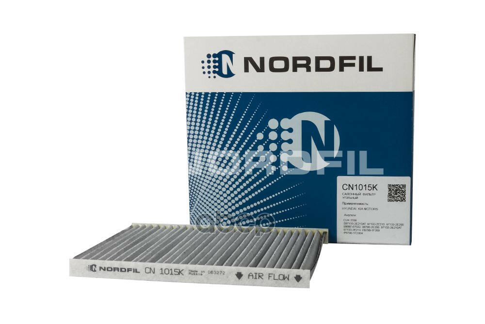 Фильтр салона угольный Hyundai Accent IV Tucson Veloster i40 Kia Carens III Cerato II Rio II NORDFIL арт. cn1015k