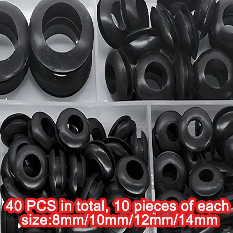 Набор резиновых уплотнительных колец 8/10/12/14 мм 40PCS