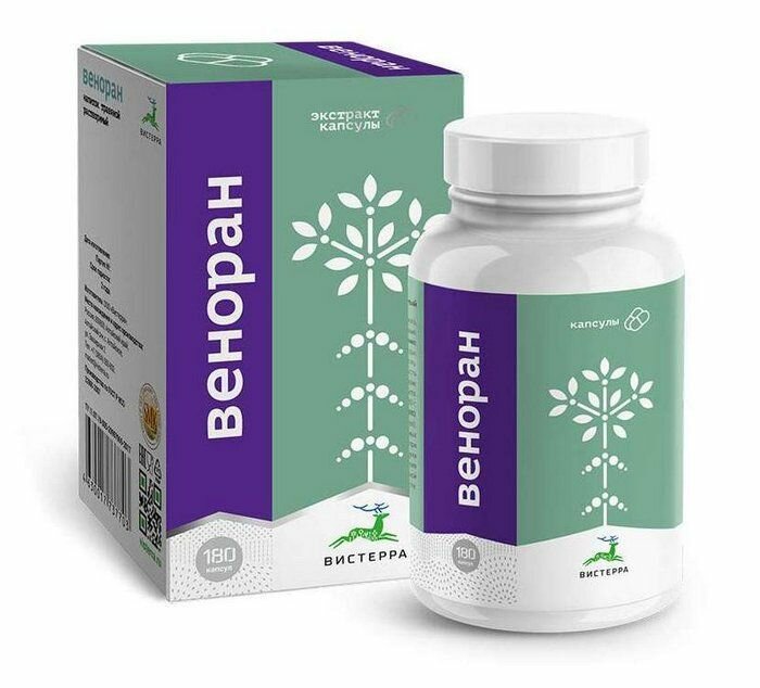Биологически активная добавка Вистерра веноран многокомпонентная смесь экстрактов, 180 капсул