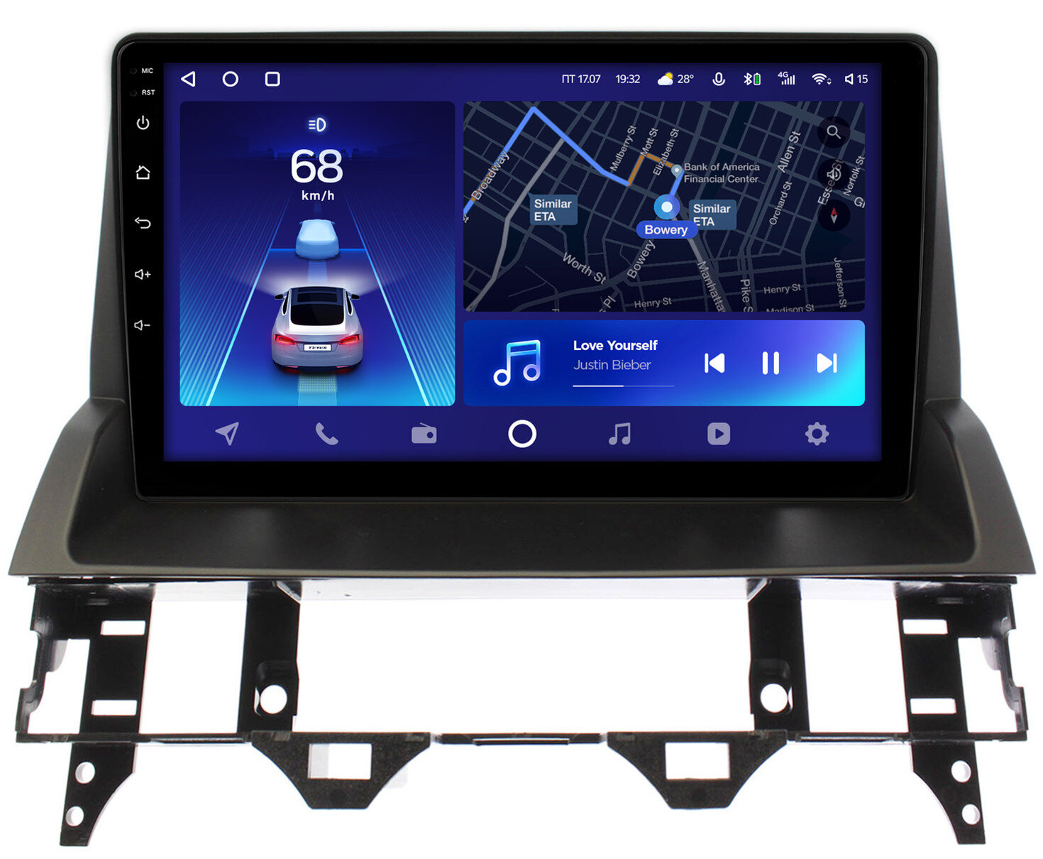 Штатная магнитола Teyes CC2 PLUS 6/128 10" RM-10-3522 Mazda 6 (GG), Atenza 2002-2008 (взамен верхнего бардачка) Android 10 (4G-SIM, DSP, QLed)