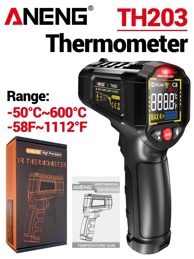 ANENG TH203 Инфракрасный термометр TH203 Black