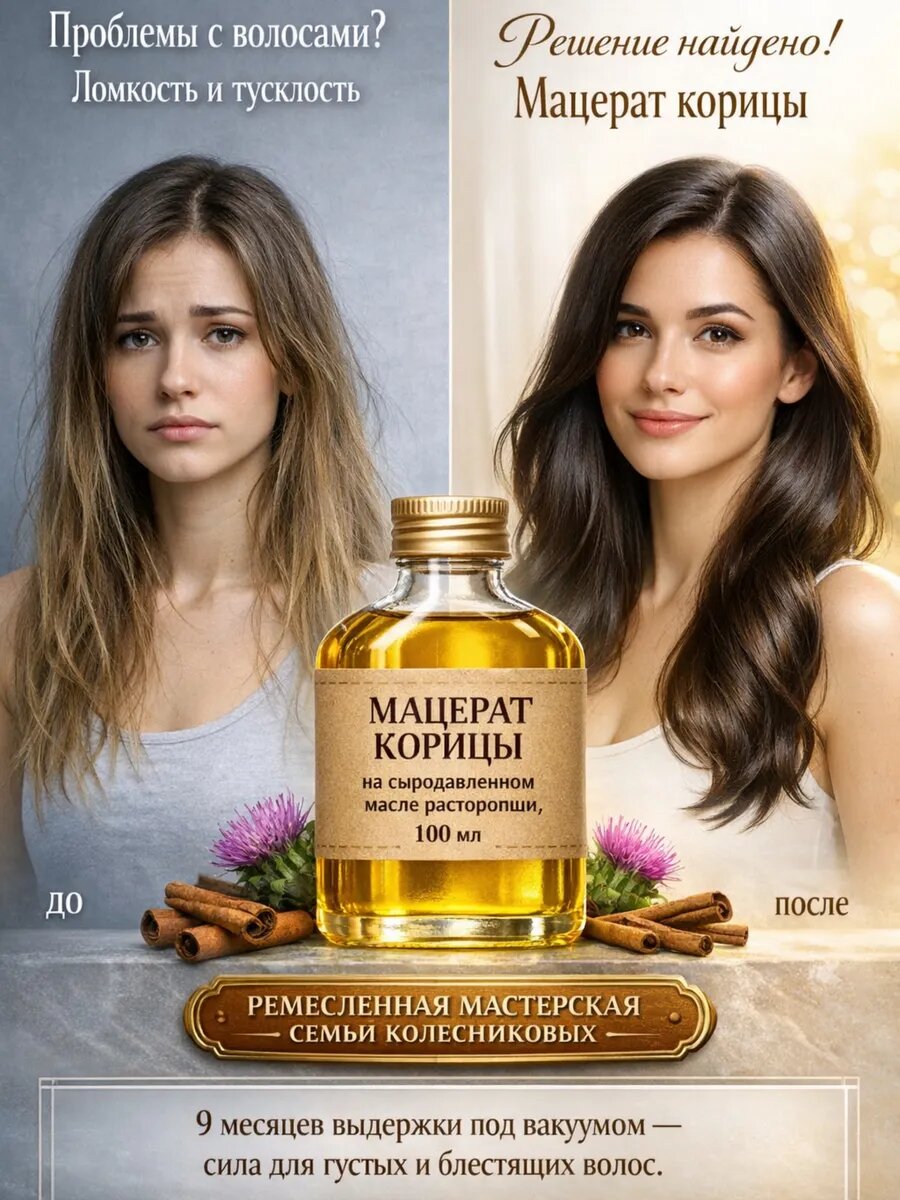 Мацерат корицы на масле расторопши, 100 мл, ремесленный