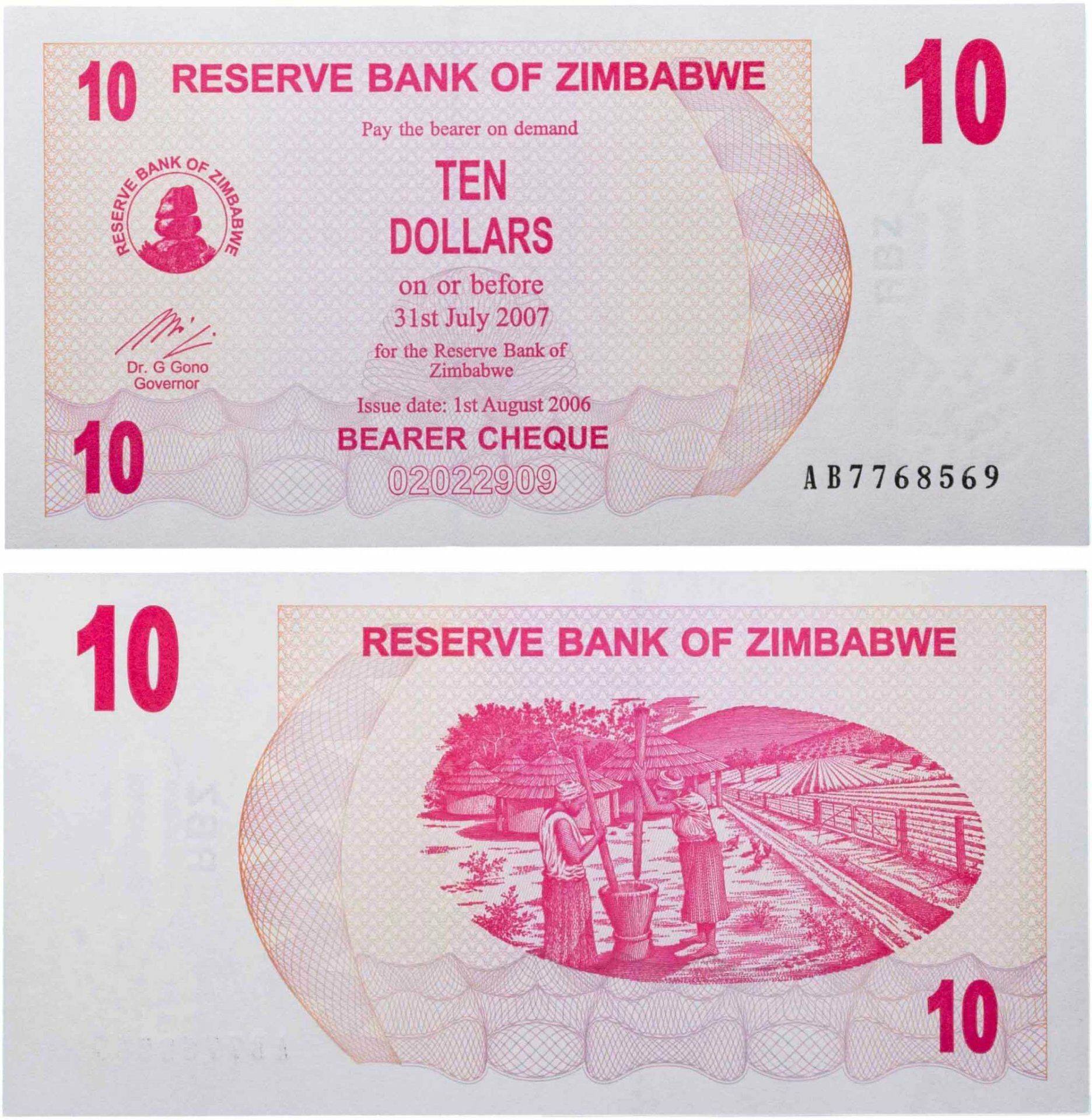 Зимбабве 10 долларов 2006