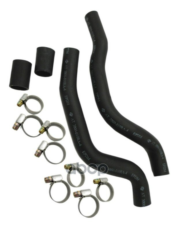 Патрубки радиатора (4шт) (+хомуты)_ВАЗ 2110/2111/2112 94-, компл Auto Technologies Group AT 3000-010RA-4 Auto Technologies Gr.