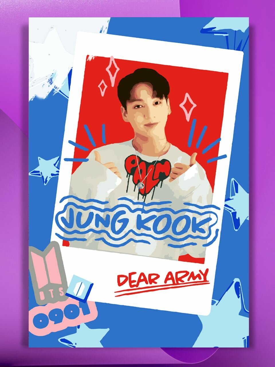 Картина по номерам на холсте BTS - Чонгук Dear ARMY, 40 х 60 см