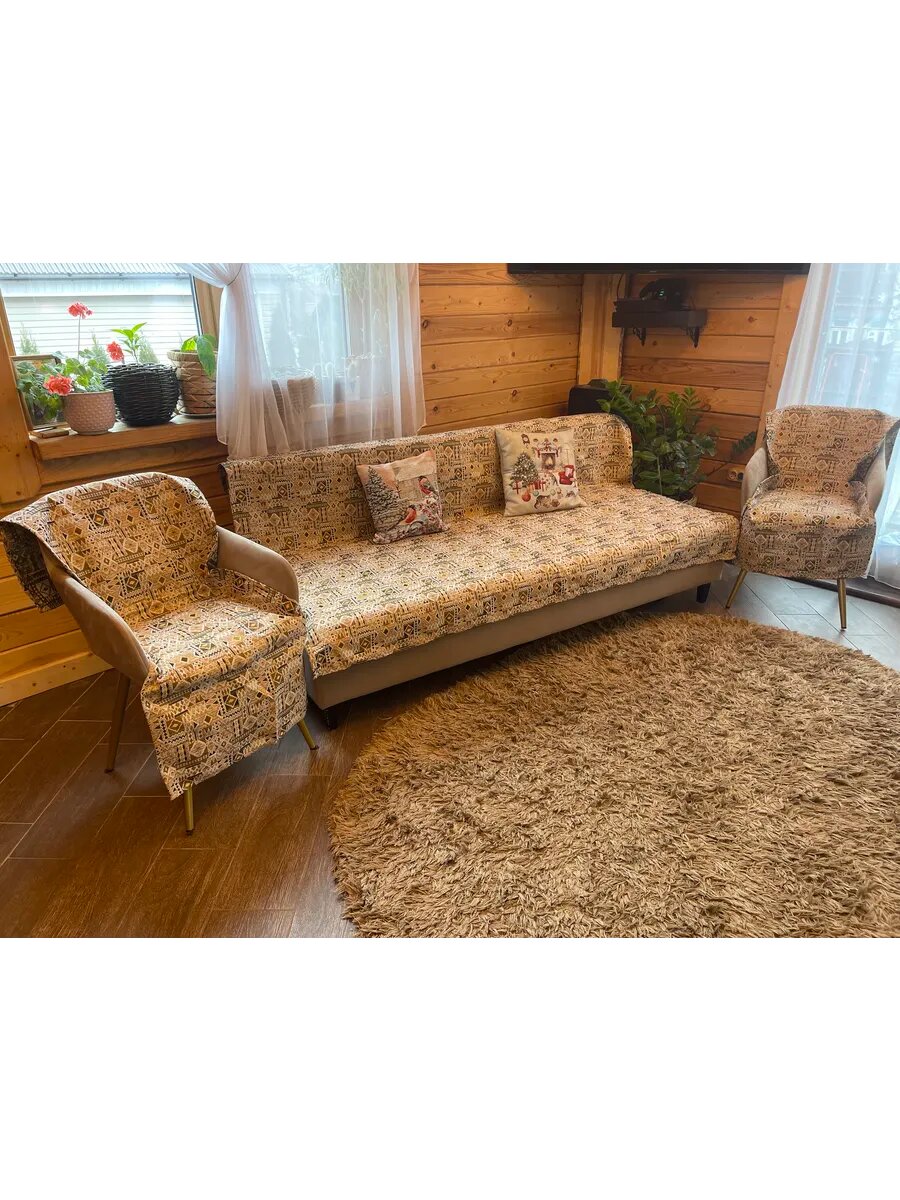 Дивандеки, накидки, комплект на диван и 2 кресла, гобелен