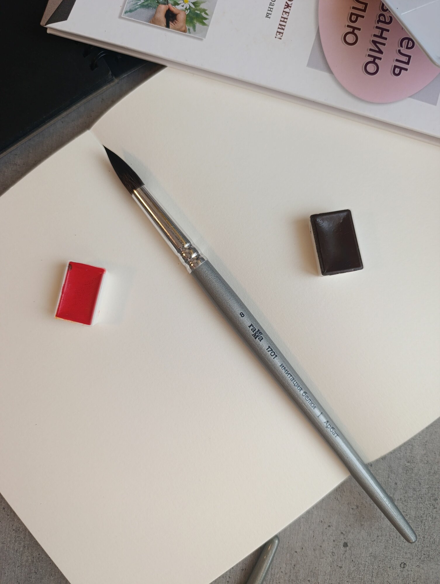 Кисть белка имитация Арбат круглая N 8 короткая ручка