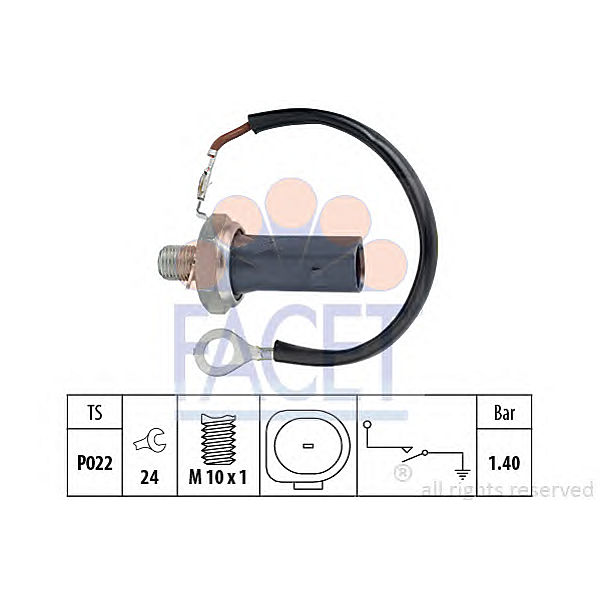 FACET 7.0159 (06D919031) датчик давления масла\ Audi (Ауди) a3, Seat (Сеат) altea, VW Golf (Гольф) V 2.0i 03