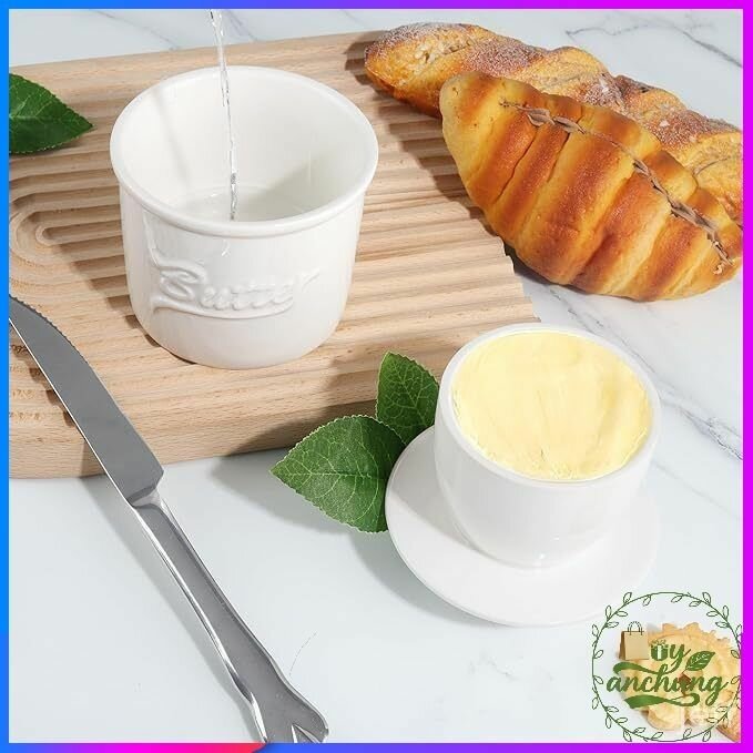 Французская белая масленка с емкостью для воды, стильный бестселлер