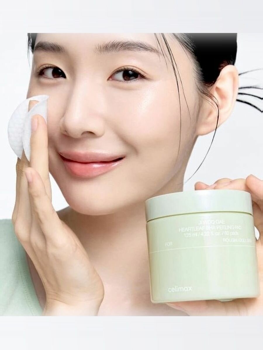 Тонизирующие пилинг-пэды Celimax Ji Woo Gae Heartleaf BHA Peelind Pad (125 мл/60 шт) с BHA-кислотой (оригинал)