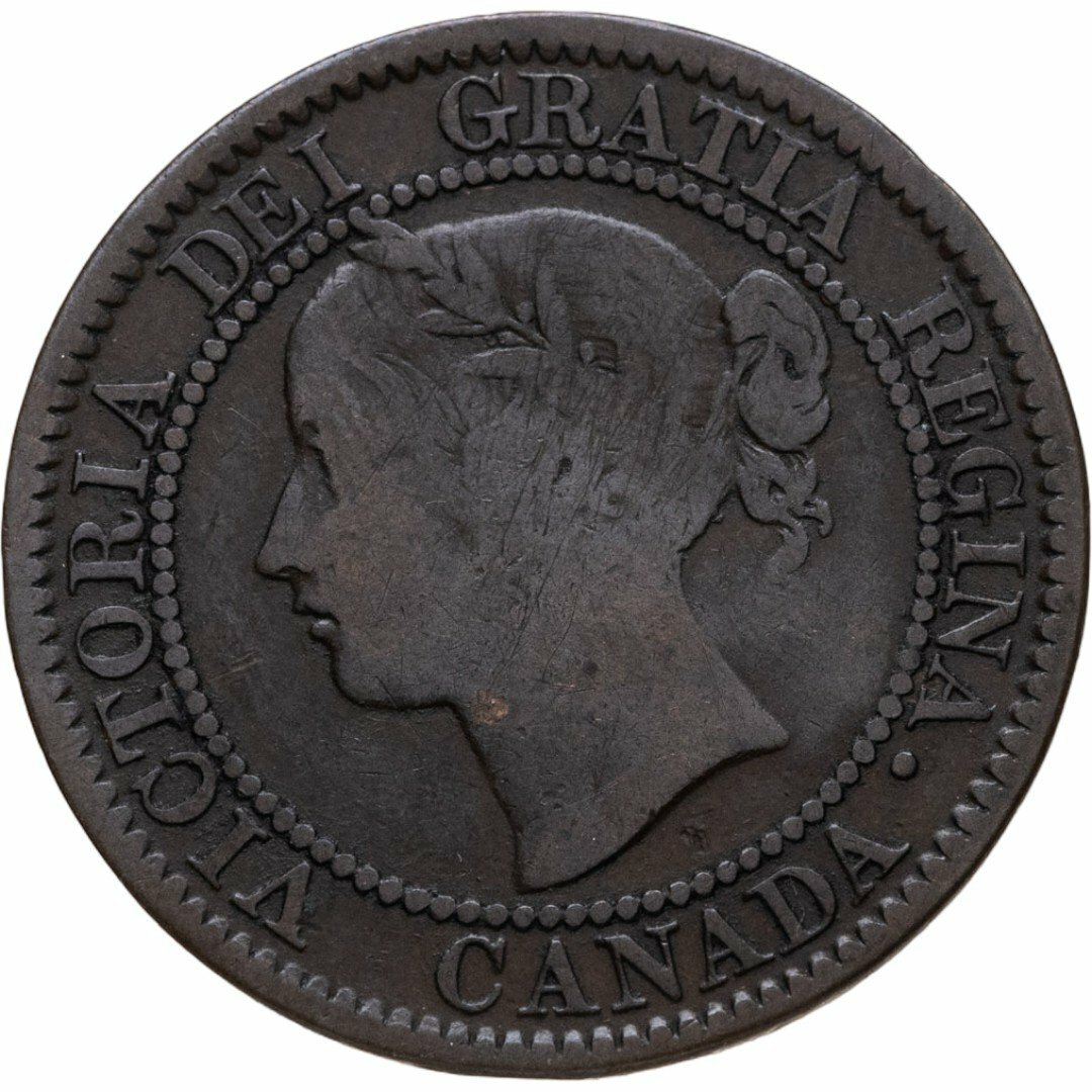 Канада 1 цент cent 1858, Бронза, в сохранности VF