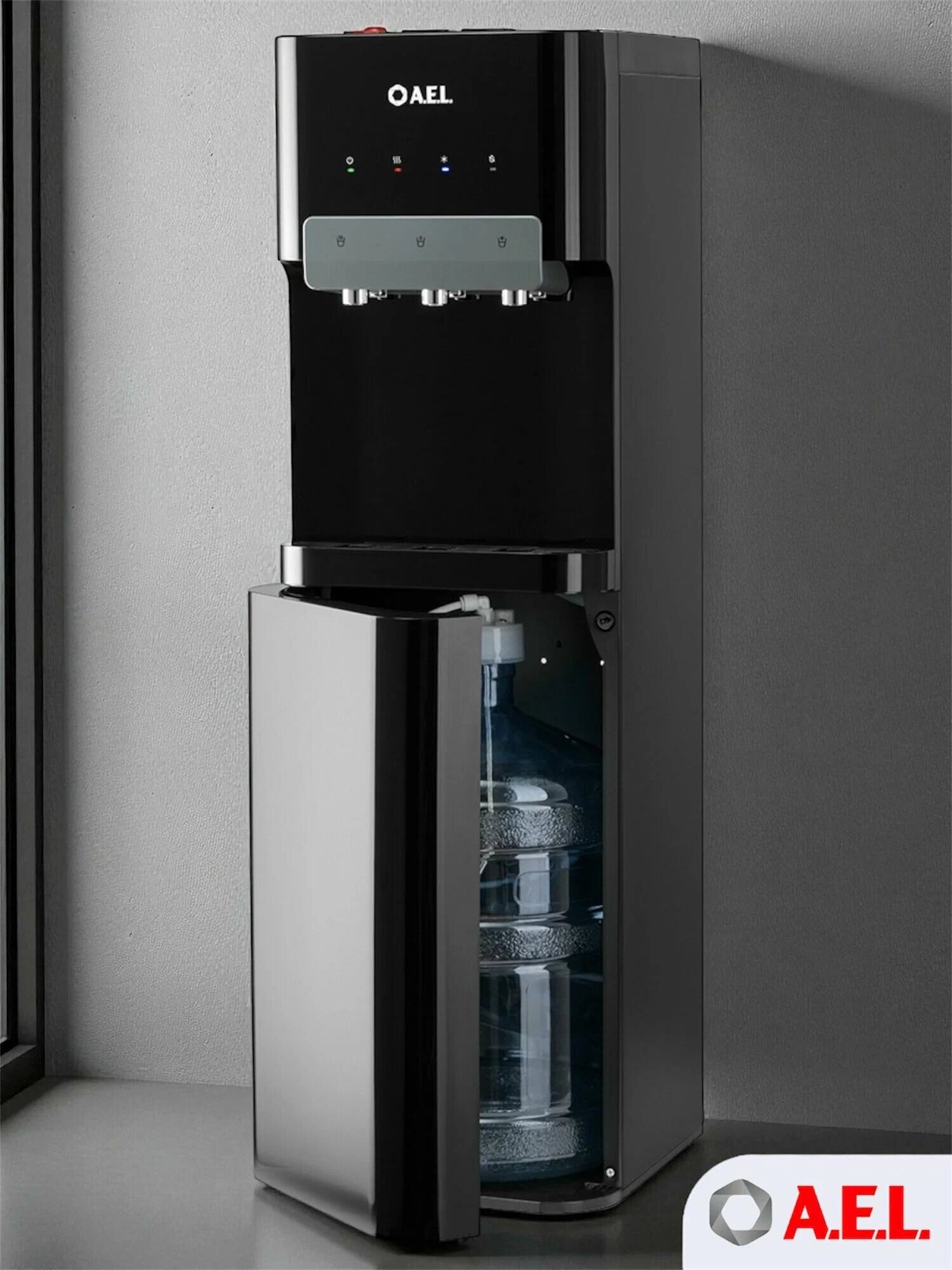A.E.L. LD-827a black. Гарантия 12мес. Кулер для воды с нижней загрузкой.