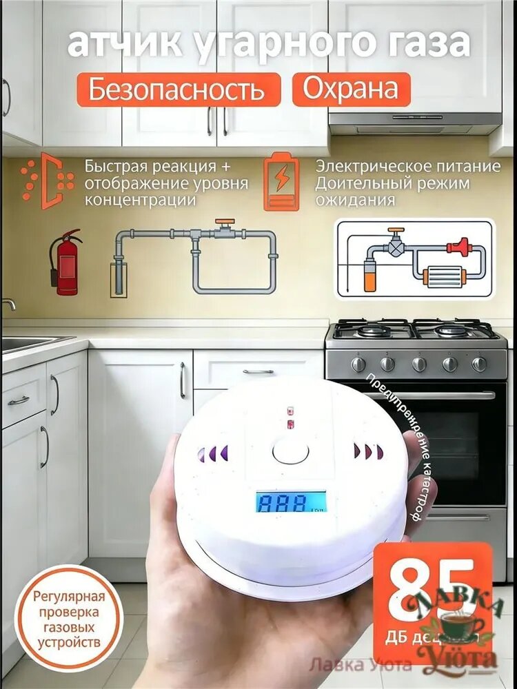 Датчик угарного газа и дыма для дома, Сигнализатор измеритель COanan