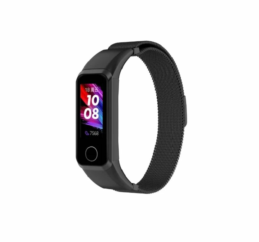 Миланский сменный сетчатый плетёный ремешок MyPads браслет для Honor Band 5/ Honor Band 4 из нержавеющей стали (черный)