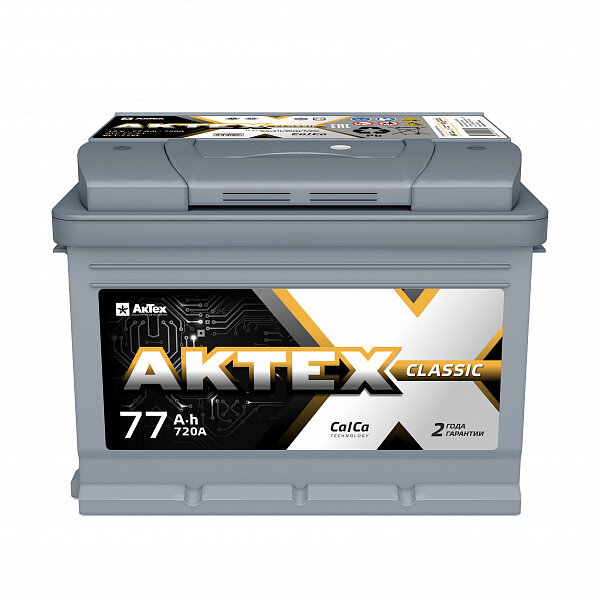 Аккумулятор автомобильный актех CLASSIC 77 А/ч 720А ПП (278х175х190) L3 278x175x190