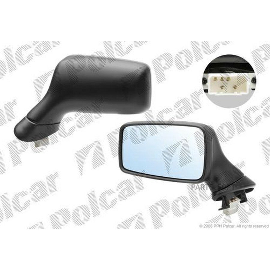 Зеркало внешнее (L) AUDI 80/90 B3/B4 86-96, от официального дистрибьютора, POLCAR, артикул 1307514E