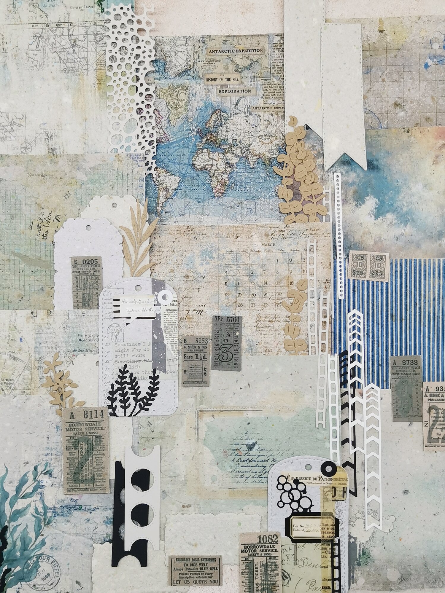 Набор бумаги и вырубки для творчества (скрапбукинга), комплект 51 элемент