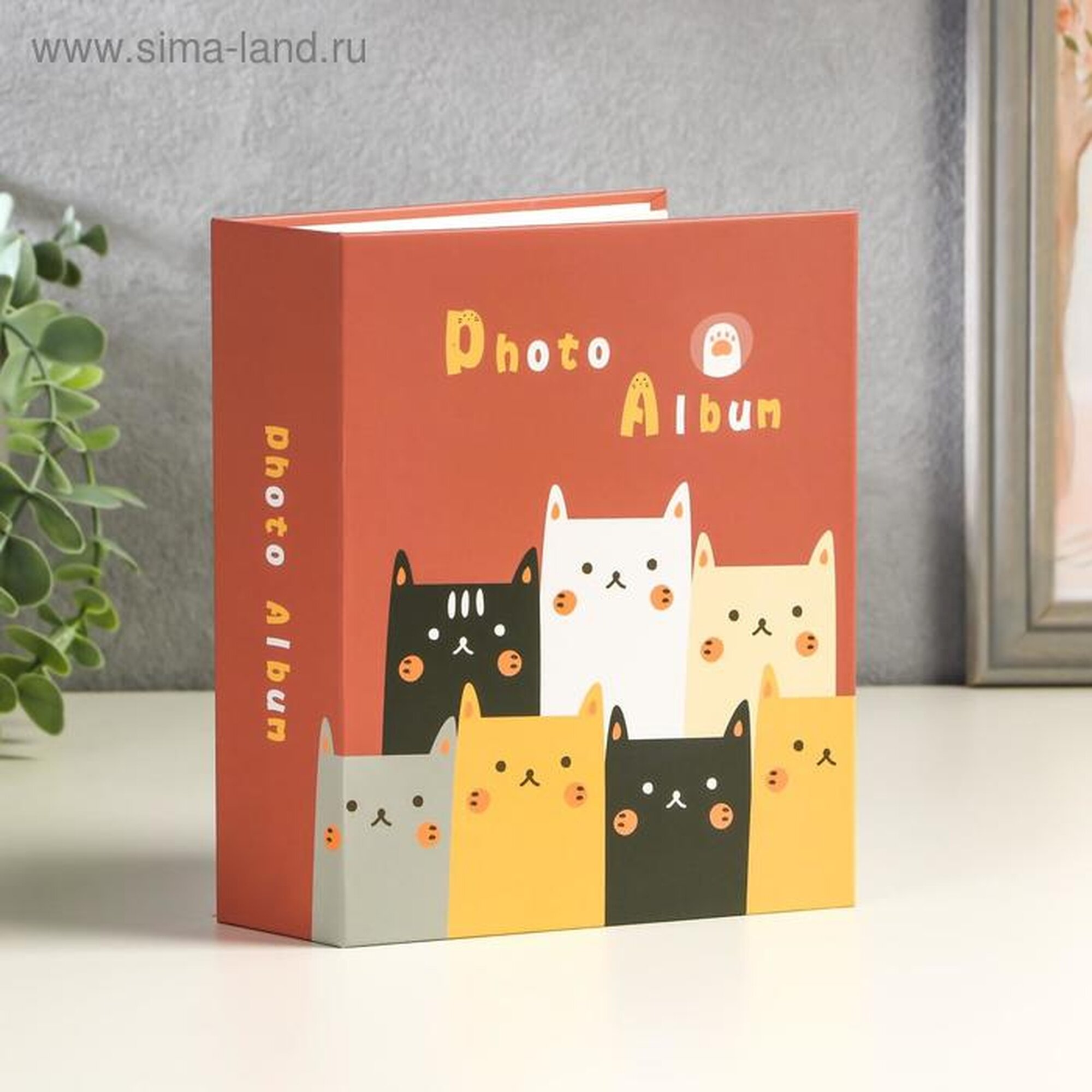 Фотоальбом Сима-Ленд "Котятки", 100 фотографий, 10x15 см, оранжевый